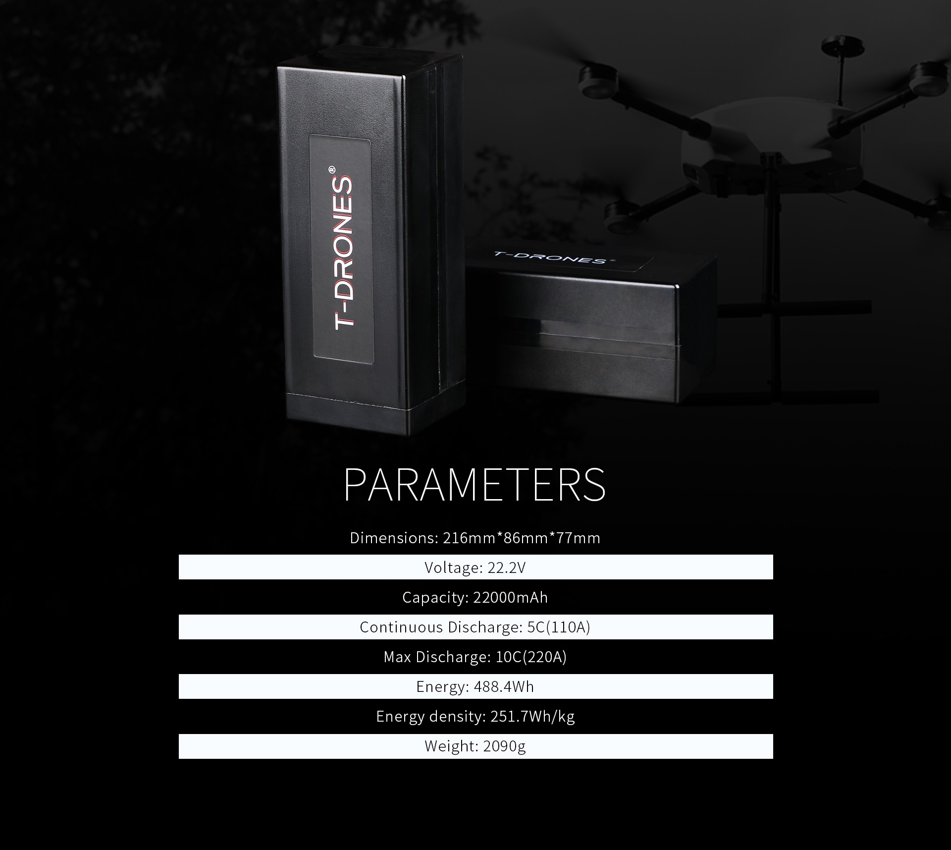 Smart 6S 22Ah_Smart Battery_Batteries_T-DRONES Official Store